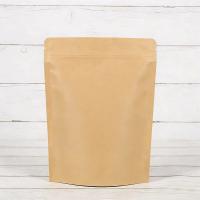 China Waterproof Stand Up Kraft Paper Bags Custom Size Food Resealable Doypack Eco Friendly for sale