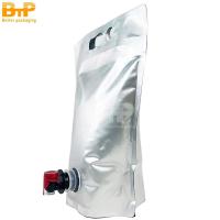 China Aluminum Foil Custom Wine Packaging Bags Vitop Valve Coffee Milk Juice Water Liquid Pouch for sale