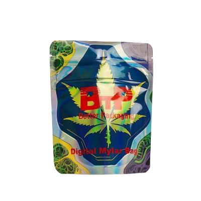 China Stand Up Pouch 3.5g Custom Digital Printed Mylar Ziplock Resealable Food Grade Packaging for sale