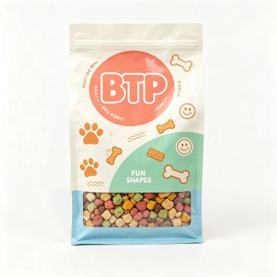 China 170g Custom Mylar Pet Food Packaging Bags Resealable Stand Up Flat Bottom Pouch for sale