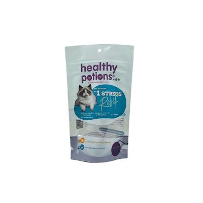 China 100g 200g 500g Mylar Pet Food Packaging Bags Zipper Closure Doypack Stand Up Pouch for sale