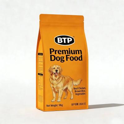 China Aluminum Foil Pet Food Packaging Bags Resealable Zipper Flat Bottom Mylar OEM Color for sale