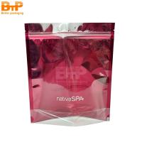China Cosmetic Mylar Stand Up Resealable Bag Transparent Clear Window Zipper Packaging for sale