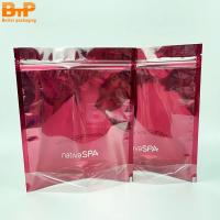 China Cosmetic Mylar Stand Up Resealable Bag Transparent Clear Window Zipper Packaging for sale