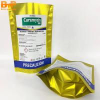China Golden Aluminum Foil Mylar Stand Up Pouch Resealable High Barrier Plastic Zipper Packaging for sale