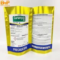 China Golden Aluminum Foil Mylar Stand Up Pouch Resealable High Barrier Plastic Zipper Packaging for sale