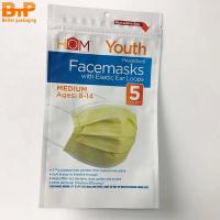 China Mask Packaging Mylar Stand Up Pouch Resealable Ziplock Doypack Moisture Proof Plastic for sale