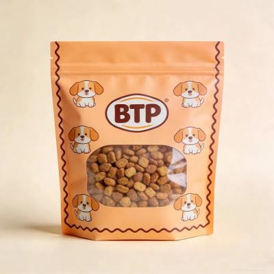 China Digital Printed Aluminum Foil Pet Food Packaging Ziplock Stand Up Window Pouch for sale