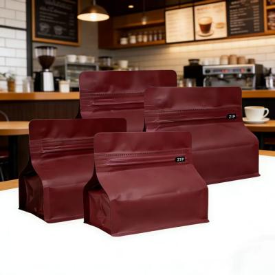 China Custom Mylar Flat Bottom Pouch Digital Printed Doypack Coffee Beans Resealable Zipper for sale