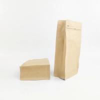 China Custom Kraft Paper Packaging One Way Valve Ziplock Coffee Moisture Proof Flat Bottom Bag for sale