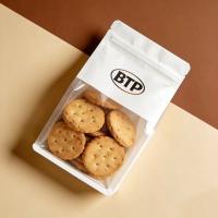 China Custom Printed Clear Window Flat Bottom Pouch Resealable Food Snacks Candy Packaging Bag for sale