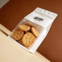 China Custom Printed Clear Window Flat Bottom Pouch Resealable Food Snacks Candy Packaging Bag for sale