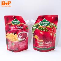 China Sauce Beverage Doypack Spout Pouch 500ml Custom Printed Mylar Plastic Packaging Stand Up for sale