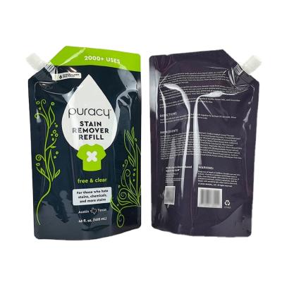 China Laundry Detergent Spouted Pouch 1L 1.5L Packaging Bag Stand Up Resealable Custom Printed for sale
