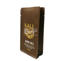 China Stand Up Pouch Coffee Tea Custom Flat Bottom Mylar Food Packaging Resealable Doypack Bag for sale