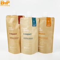China Shower Gel Laundry Packaging Bag Kraft Paper Spout Pouch Mylar Resealable Custom Printed for sale