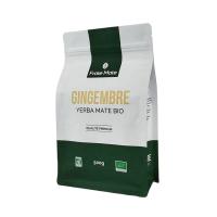 China 500g Stand Up Pouch Tea Flat Bottom Mylar Packaging Bag Custom Printed Resealable Doypack for sale