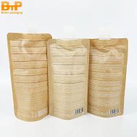 China Shower Gel Laundry Packaging Bag Kraft Paper Spout Pouch Mylar Resealable Custom Printed for sale