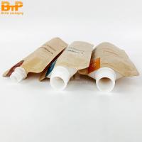 China Shower Gel Laundry Packaging Bag Kraft Paper Spout Pouch Mylar Resealable Custom Printed for sale
