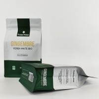 China 500g Stand Up Pouch Tea Flat Bottom Mylar Packaging Bag Custom Printed Resealable Doypack for sale