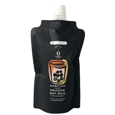 China Milk Tea Coffee Spouted Pouch Juice Food Liquid Stand Up Doypack Custom Printed Resealable for sale