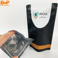 China Coffee Beans Valve Stand Up Zipper Bag Mylar Plastic Food Packaging Custom Logo Resealable for sale