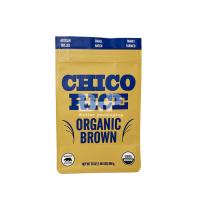 China 30oz 850g Rice Food Packaging Flat Bottom Mylar Plastic Bag Custom Printed Resealable for sale
