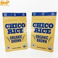 China 30oz 850g Rice Food Packaging Flat Bottom Mylar Plastic Bag Custom Printed Resealable for sale