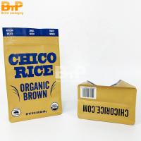 China 30oz 850g Rice Food Packaging Flat Bottom Mylar Plastic Bag Custom Printed Resealable for sale