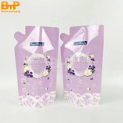 China Laundry Detergent Packaging Liquid Spout Stand Up Pouch Plastic Durable Custom Printed for sale