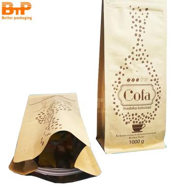 China Kraft Paper Aluminum Coffee Zipper Food Packaging Bag Mylar Custom Printed Resealable for sale