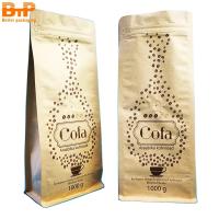 China Kraft Paper Aluminum Coffee Zipper Food Packaging Bag Mylar Custom Printed Resealable for sale
