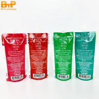 China Custom Size Sauce Juice Spouted Pouch Mylar Doypack Plastic Food Packaging for sale