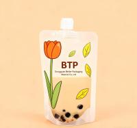 China Shape Juice Liquid Drink Mylar Packaging Stand Up Spout Pouch Resealable Custom Printed for sale