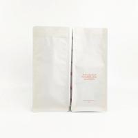 China Zipper One Way Valve Coffee Beans Flat Bottom Plastic Mylar Bag Custom Logo Resealable for sale