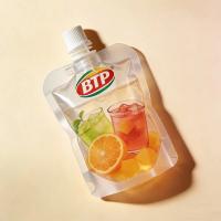 China Transparent Stand Up Spout Pouch Juice Beverage Sauce 150ml Custom Printed Logo Resealable for sale