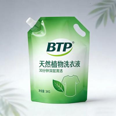 China Laundry Detergent Spouted Pouch Corner Stand Up Plastic Packaging Custom Printed Logo for sale