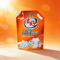 China Laundry Detergent Spouted Pouch Corner Stand Up Plastic Packaging Custom Printed Logo for sale
