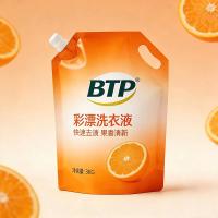 China Laundry Detergent Spouted Pouch Corner Stand Up Plastic Packaging Custom Printed Logo for sale