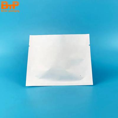 China White Kraft Paper Three Side Seal Bags Resealable Eco Friendly Biodegradable Packaging for sale