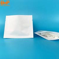 China White Kraft Paper Three Side Seal Bags Resealable Eco Friendly Biodegradable Packaging for sale