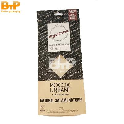 China Window Laminated Kraft Paper Three Side Seal Bags Custom Printed Resealable Doypack Mylar for sale