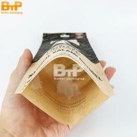 China Window Laminated Kraft Paper Three Side Seal Bags Custom Printed Resealable Doypack Mylar for sale