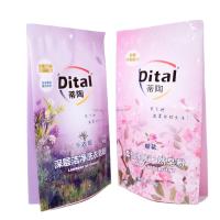 China Detergent Heavy Duty Quad Seal Bags Logo Printing Plastic Side Gusset Packaging for sale