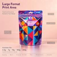 China Holographic Laser Stand Up Pouches High Barrier Aluminum Foil Zipper Bags Full Color Custom Printing Food Grade Self Standing Packaging Pouch With Hang Hole MOQ 100 for sale