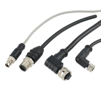 China M12 Sensor Cable Connector 2.5mm-14mm with Injection Molding Straight/Right Angle for sale