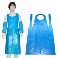 China Anti Barrier Disposable PE Apron , Dust Proof Blue Plastic Aprons for sale