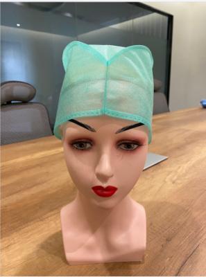 China PP Surgical Disposable Non Woven Cap 15x32cm With Blue Green Color for sale