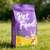 China MOQ 100pcs Custom-Printed Moisture Proof Food Grade Flat Bottom Gusset Stand up Pouch Resealable Zipper for Dry Pet Food & Snack for sale