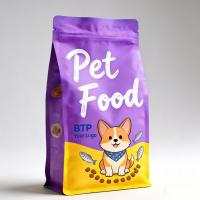 China MOQ 100pcs Custom-Printed Moisture Proof Food Grade Flat Bottom Gusset Stand up Pouch Resealable Zipper for Dry Pet Food & Snack for sale
